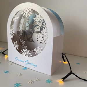 3D Pop-up Snow Globe Snowman Christmas Card - Etsy UK