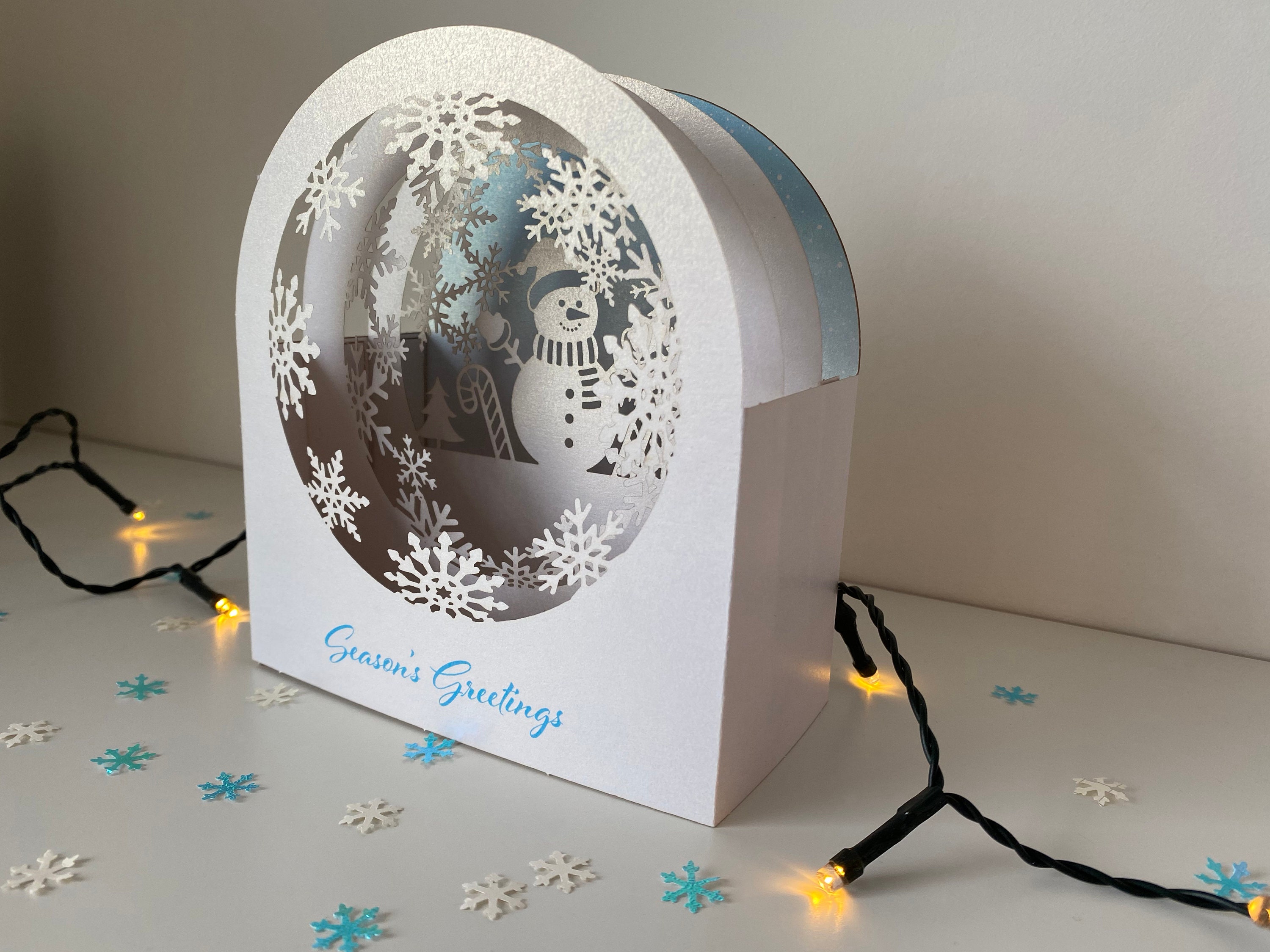 3D Pop-up Snow Globe Snowman Christmas Card - Etsy