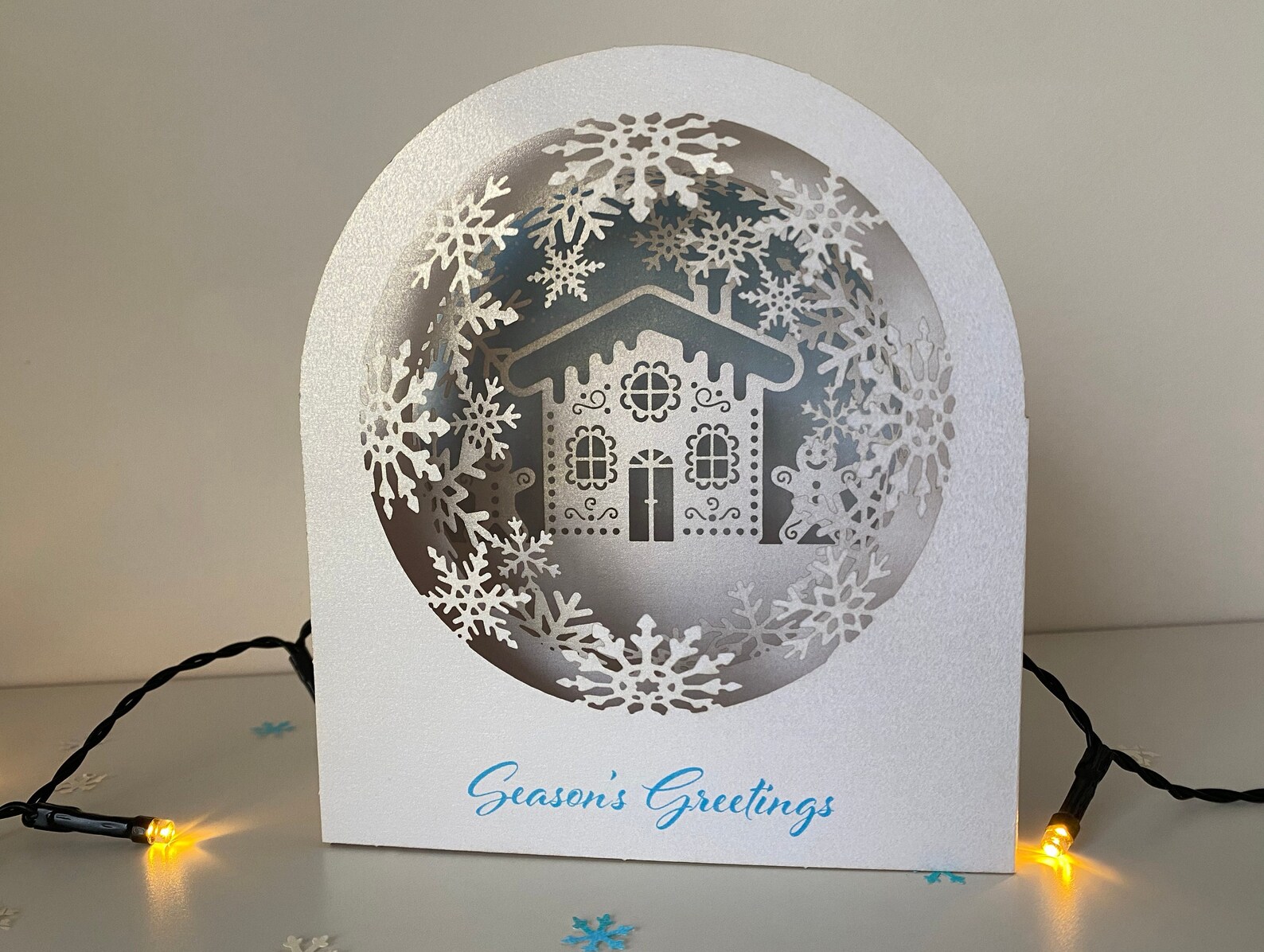 3D Pop-up Snow Globe Gingerbread House Christmas Card - Etsy