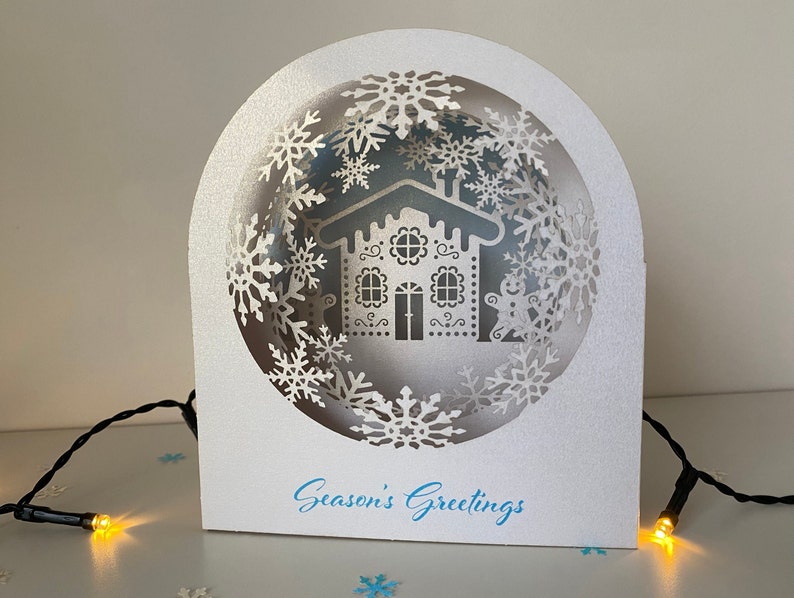 3D Pop-up Snow Globe Gingerbread House Christmas Card - Etsy