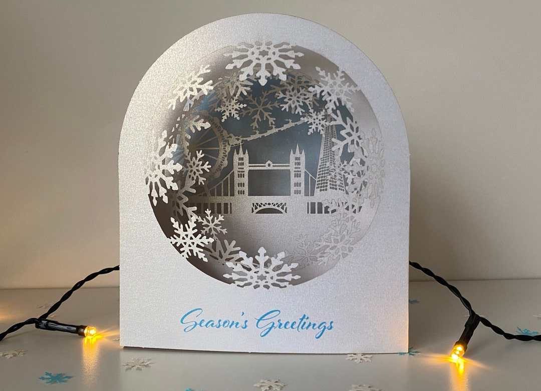 3D Pop-up Snow Globe London Skyline Christmas Card - Etsy