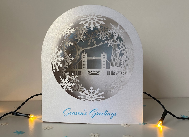 3D Pop-up Snow Globe London Skyline Christmas Card - Etsy UK