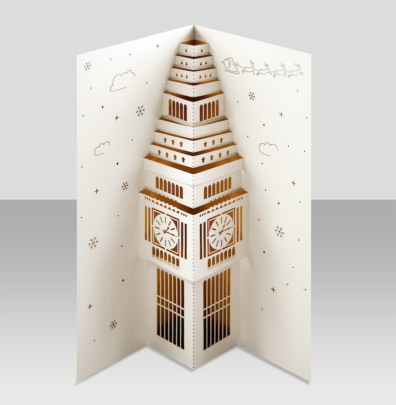 Big Ben Christmas Pop-up Gold Cover - Etsy