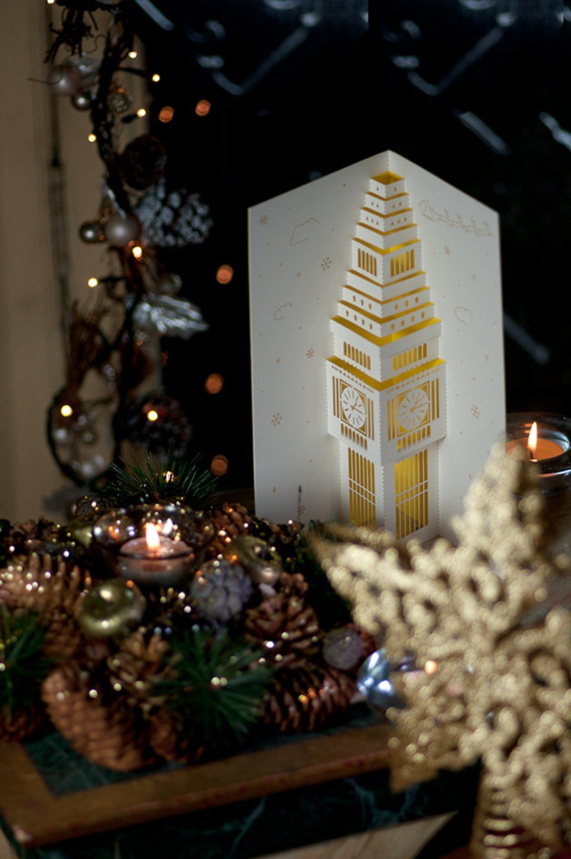 Big Ben Christmas Pop-up Bright Yellow Cover - Etsy