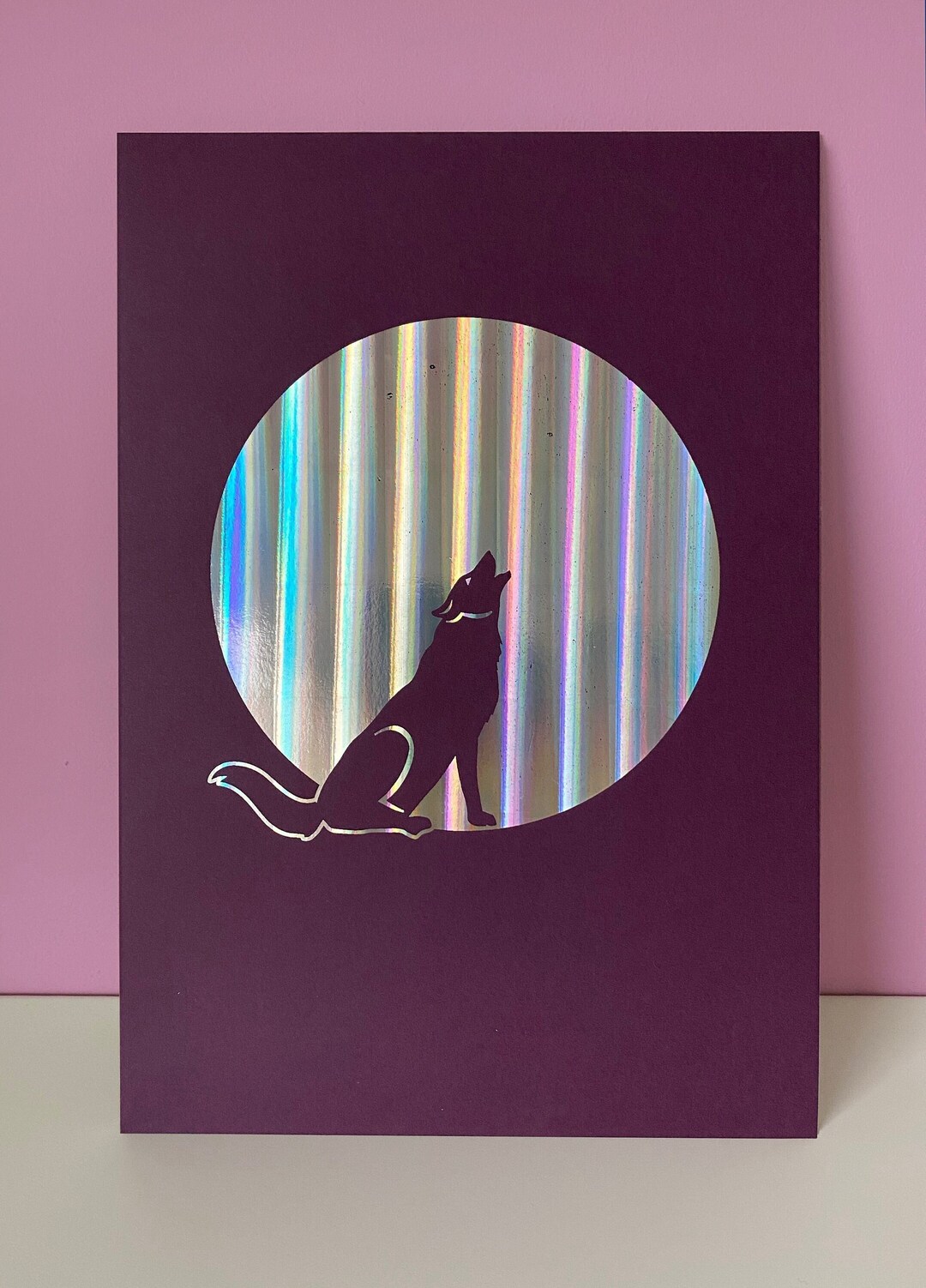A4 Holographic Wolf Moon Poster - Etsy