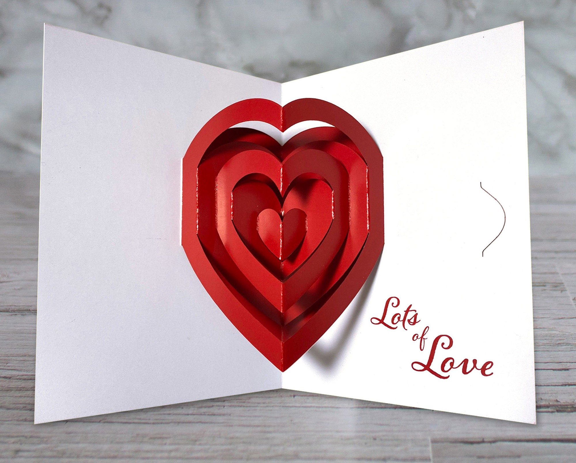 Lots of Love Heart Pop-up Card - Etsy