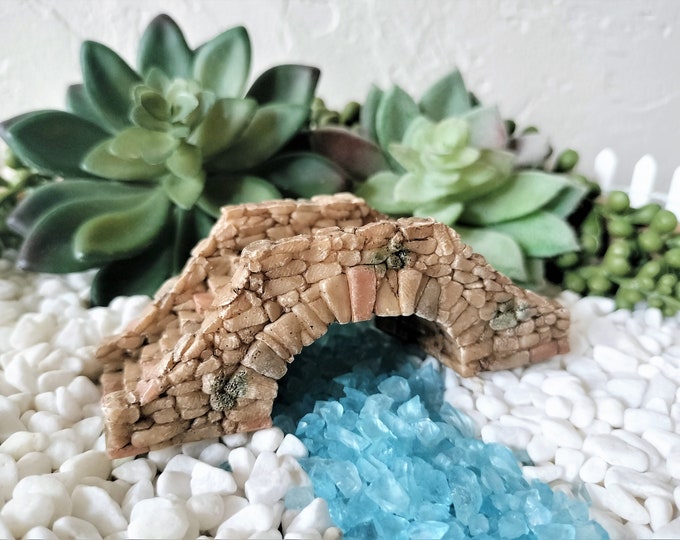 1 1/2 Tall Mini Cobblestone Bridge Arched Bridge Fairy Garden Miniature ...