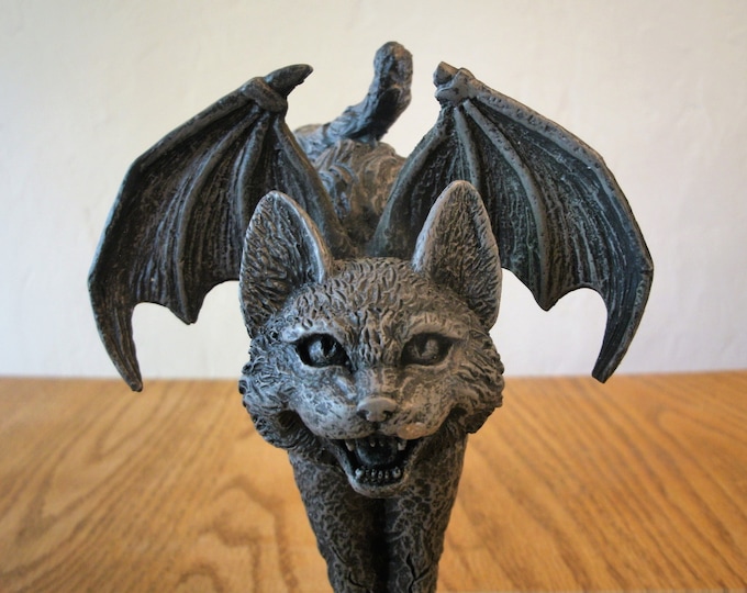Bat Winged Cat Gargoyle - 6 1/2" - Statue - Statuary - Yard & Garden ...