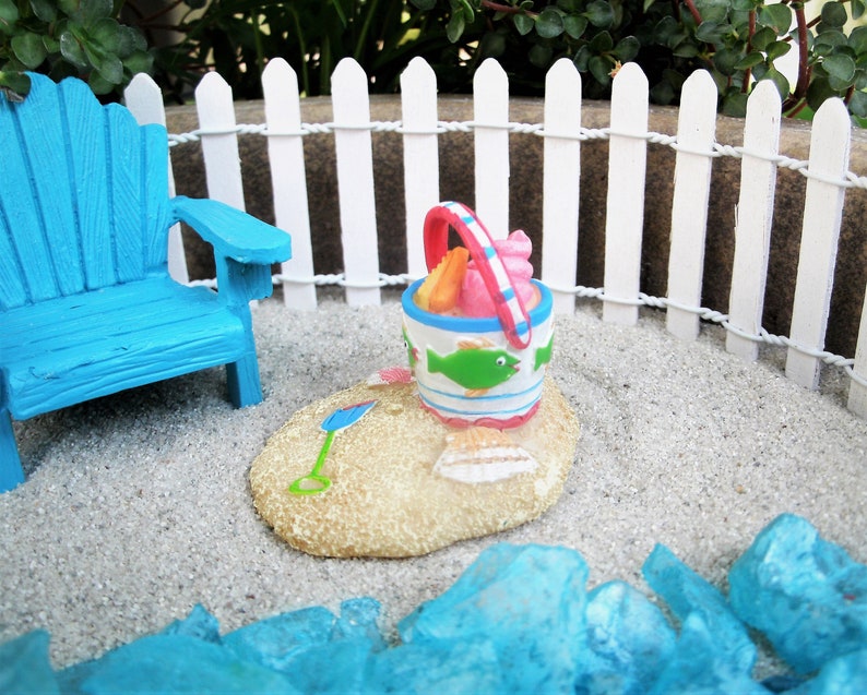 Mini Beach Pail in Sand Fairy Garden Beach Garden | Etsy