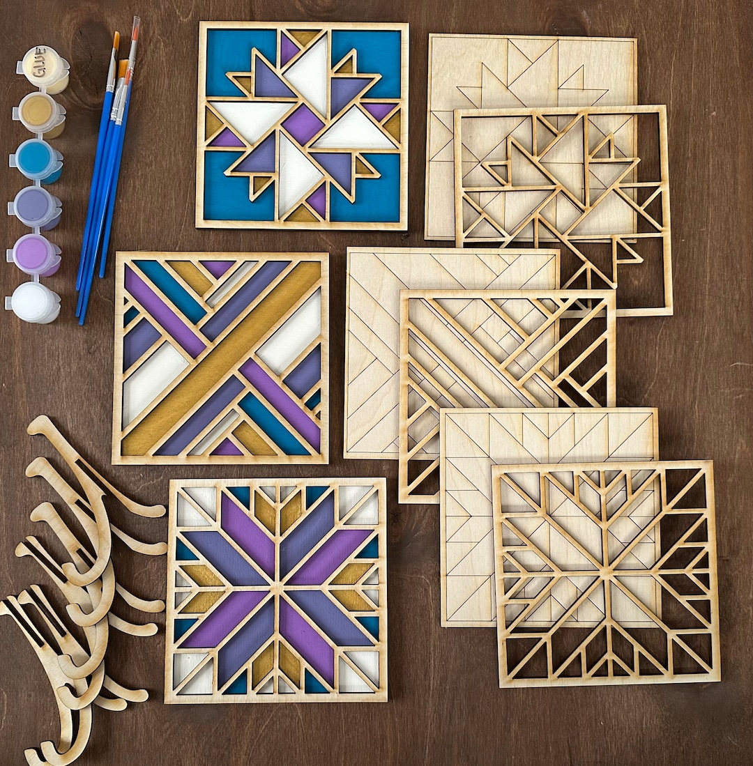 DIY Barn Quilt Pattern Decor Painting Kit, DIY Craft Kit, Barn Quilt ...