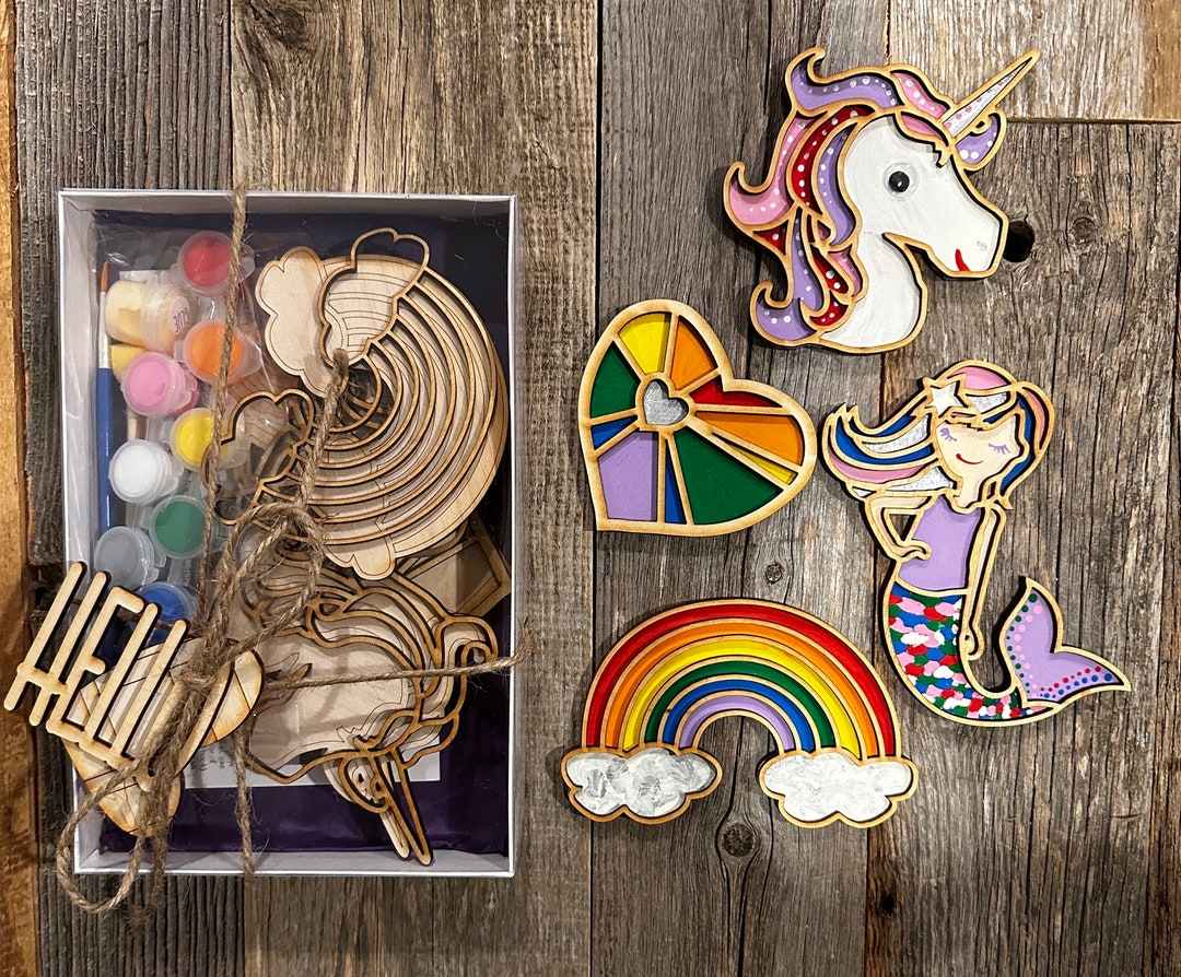 Kid's Stocking Stuffer Party Favor Unicorn Rainbow Mermaid Painting Kit ...