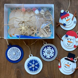 DIY Snowmen and Snowflake Ornaments Painting Kit, Kids DIY Ornament ...