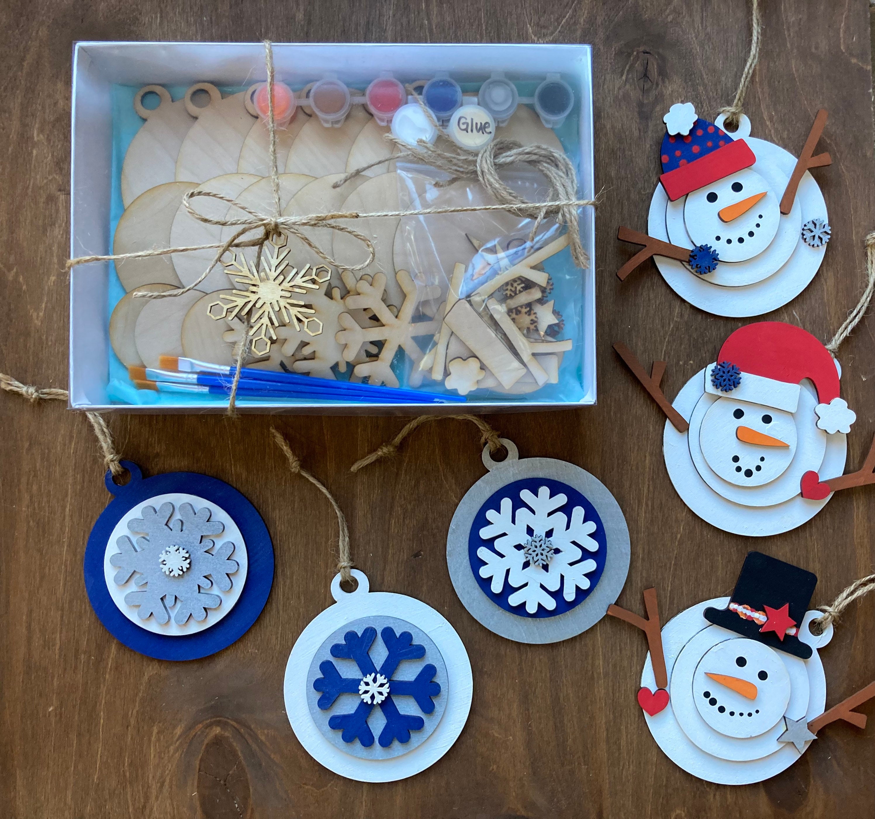DIY Snowmen and Snowflake Ornaments Painting Kit, Kids DIY Ornament ...