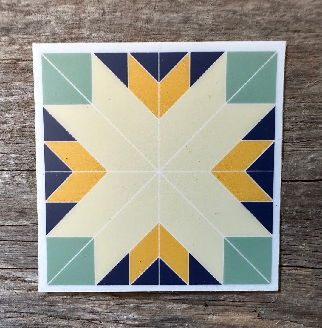 Barn Quilt Pattern Vinyl Sticker, Gift for Her Him and Quilters, Barn ...