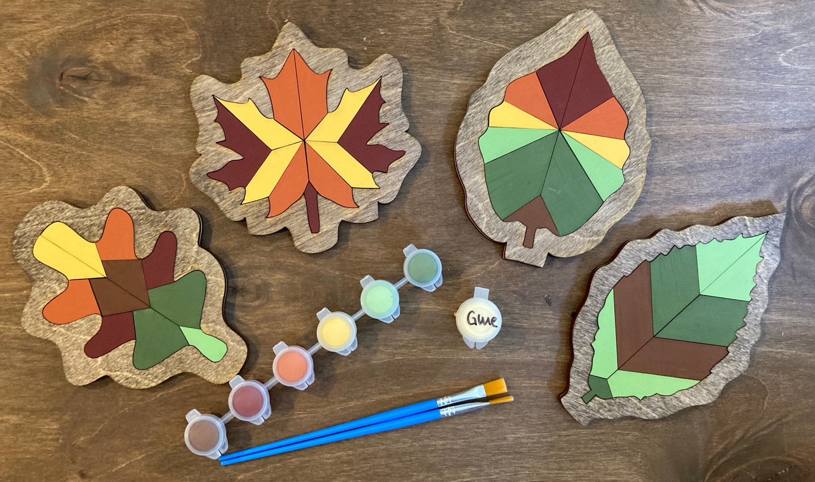 DIY Painting Mosaic Autumn Leaves Fall Craft Kit Crafts for - Etsy