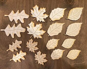 Leaf Laser Cut Out Unfinished Wood Shape Craft Supply LEF31 - Etsy