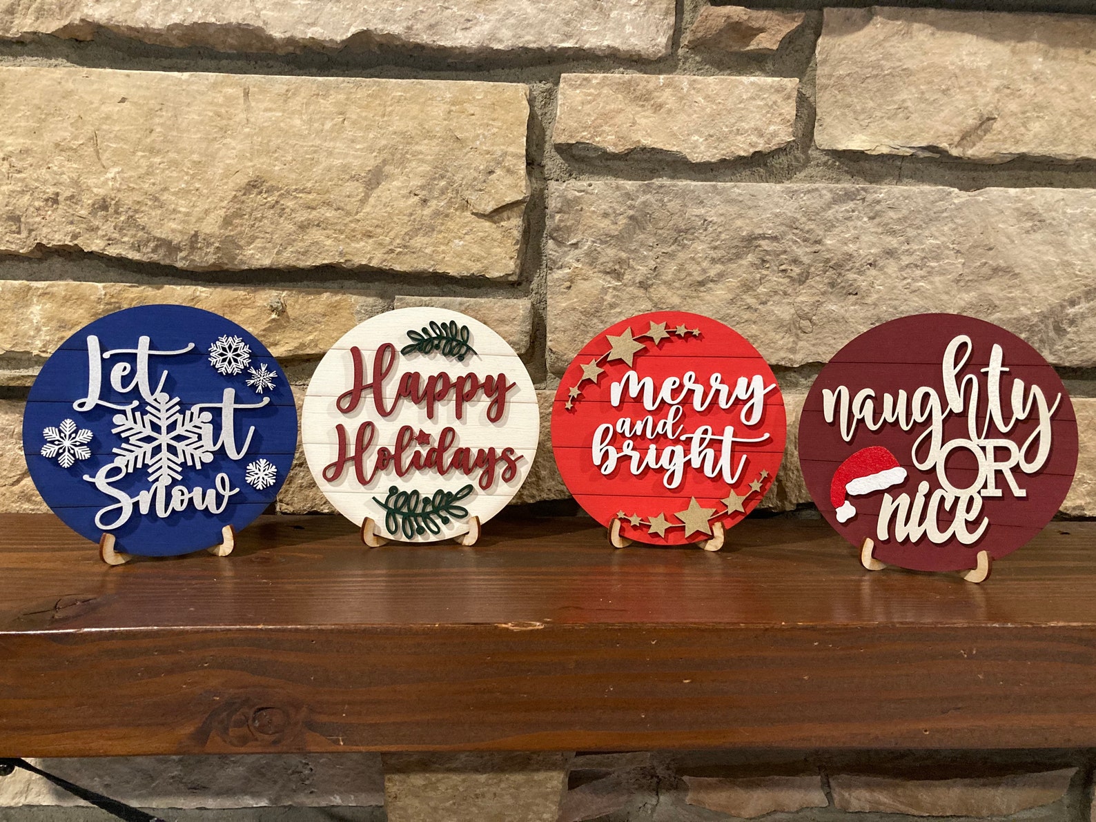Mini Shiplap Signs Holiday Decor Holiday Signs Happy - Etsy