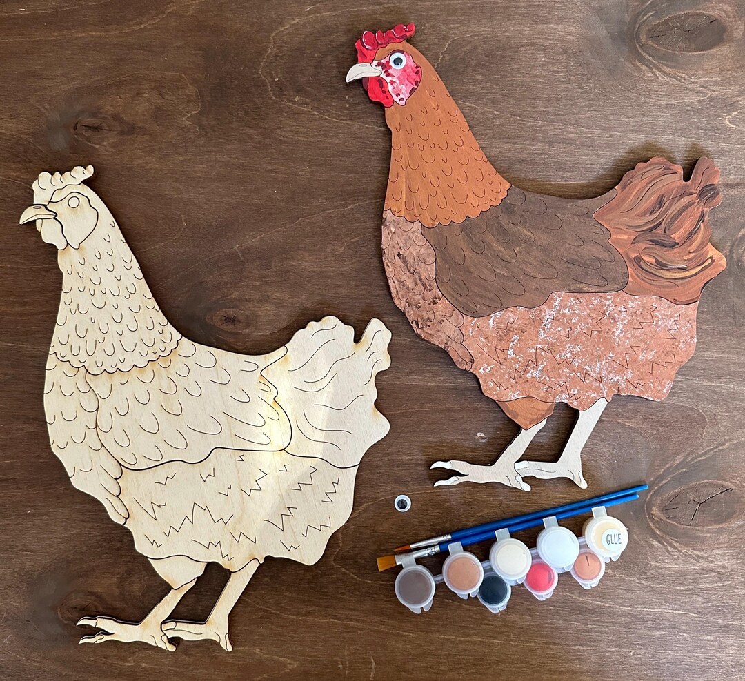 DIY Chicken Painting Kit, Paint Your Own Chicken Hen, Gift for Farmer ...