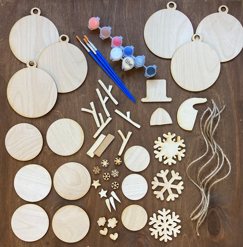 DIY Snowmen and Snowflake Ornaments Painting Kit, Kids DIY Ornament ...