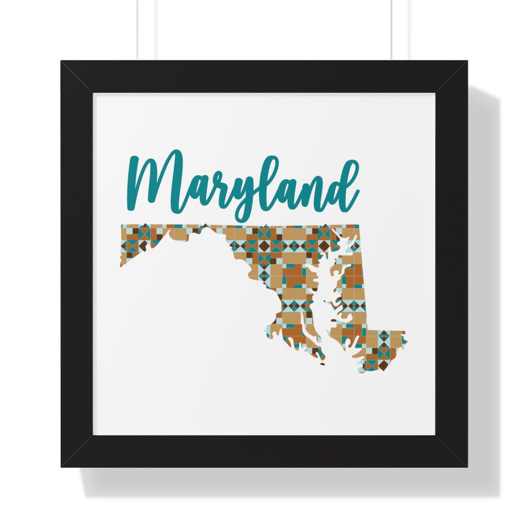 Framed Maryland Barn Quilt Pattern Print Poster, Maryland Barn Quilt ...