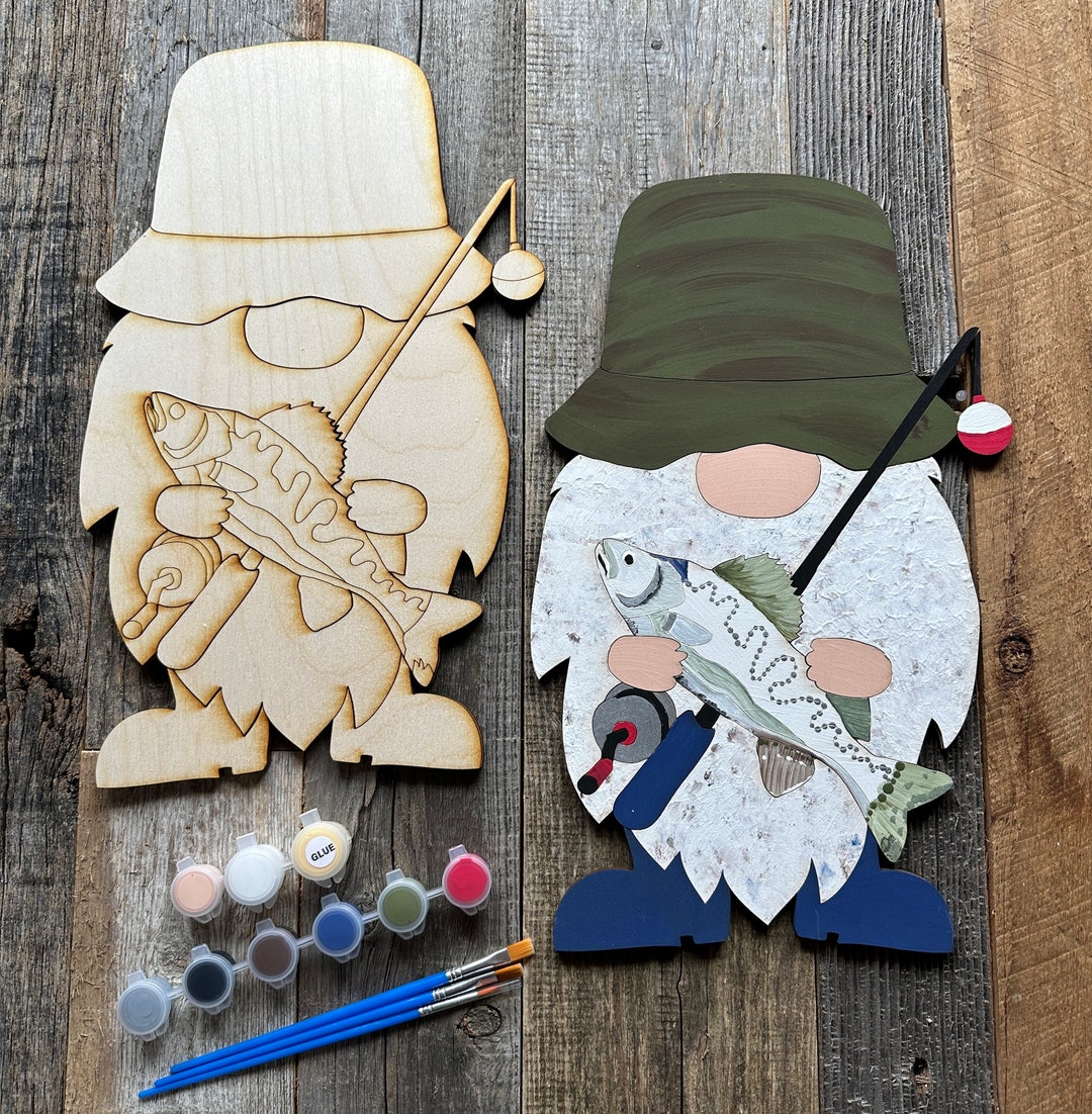 Fishing Gnome DIY Gift Craft Painting Kit, Father's Day Gift, Gnome ...