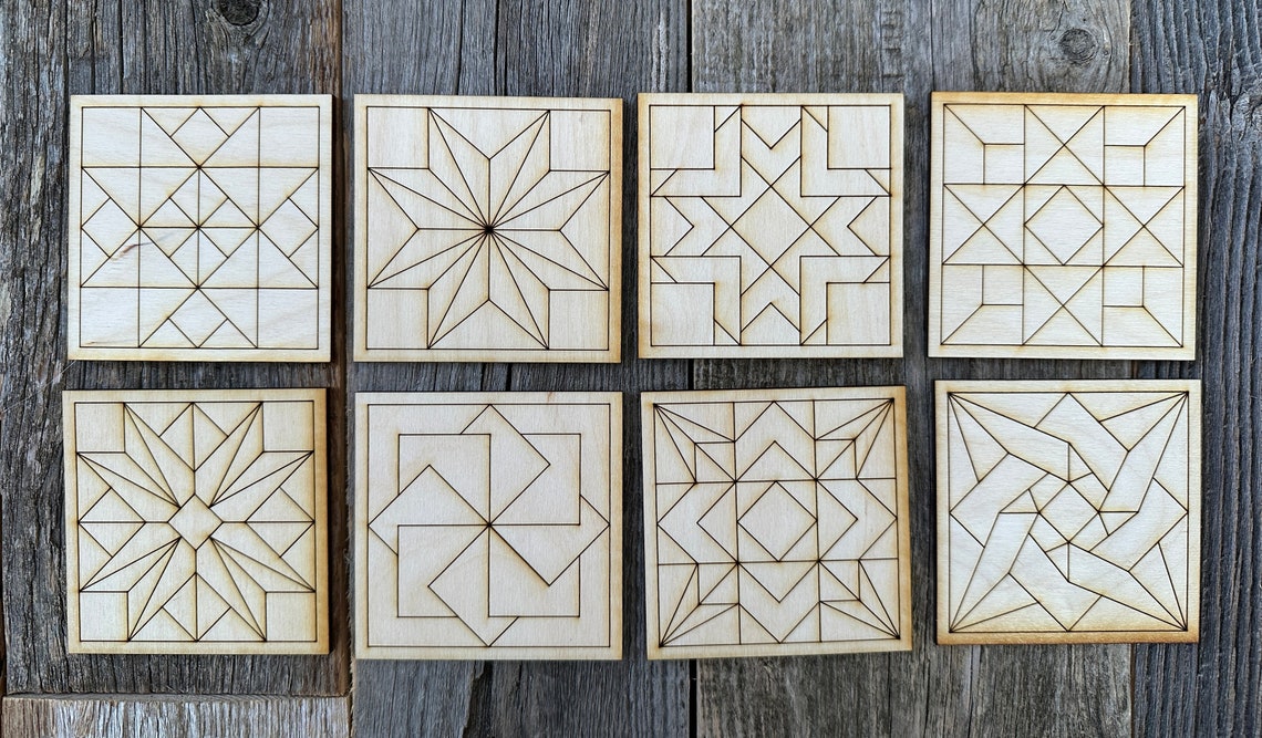 Laser Cut Barn Quilt Mosaics, Supplies for DIY Crafts, Laser Cut Shapes ...