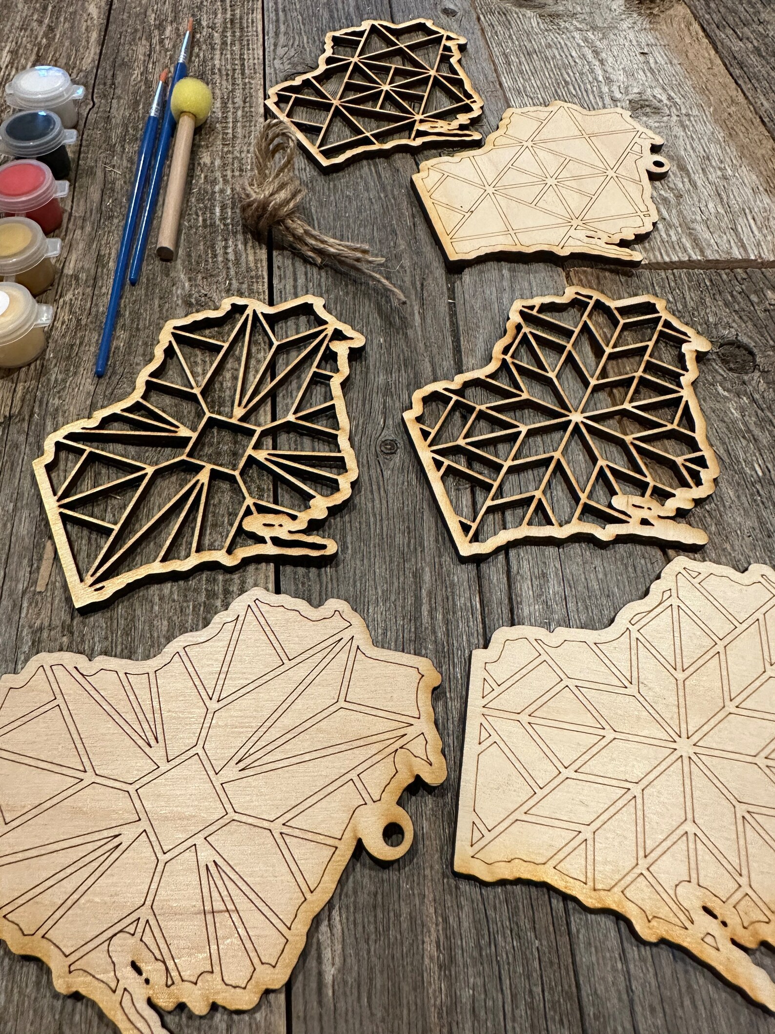 DIY Wisconsin Barn Quilt Pattern Ornaments Painting Kit, DIY Wisconsin ...
