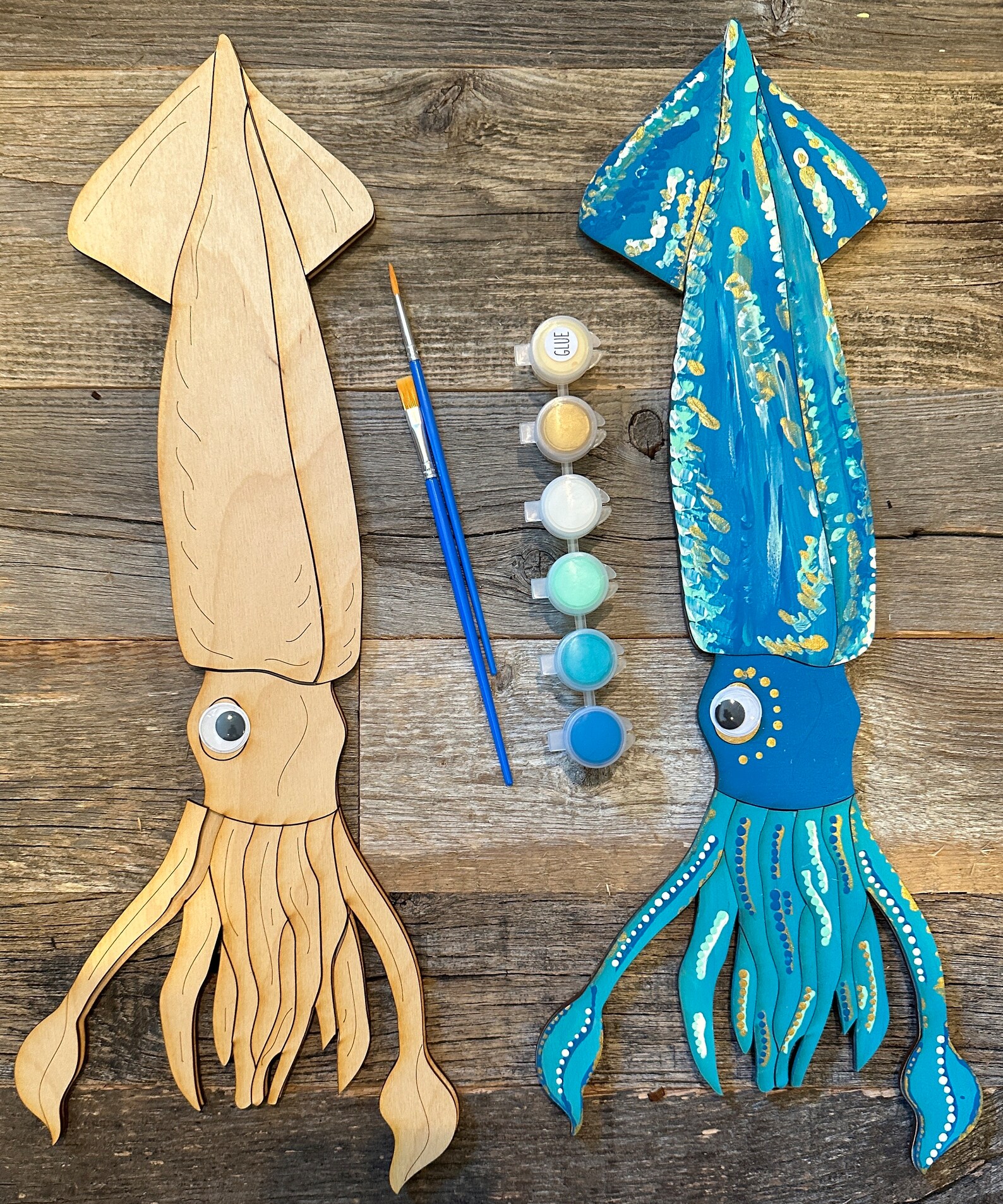 DIY Giant Squid Painting Kit, Paint at Home Kit, Paint Your Own Squid ...