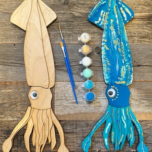 DIY Giant Squid Painting Kit, Paint at Home Kit, Paint Your Own Squid ...