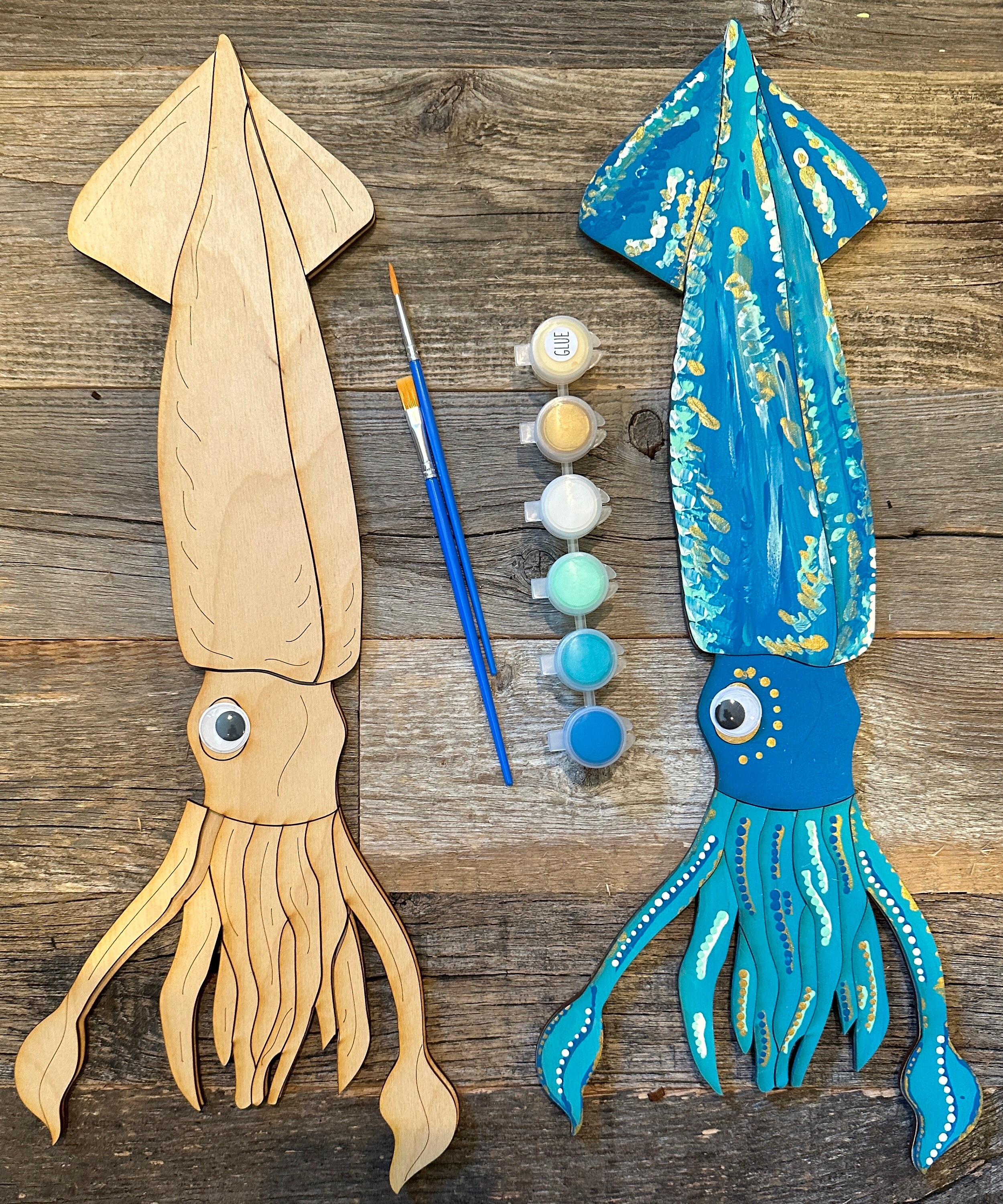 DIY Giant Squid Painting Kit, Paint at Home Kit, Paint Your Own Squid ...