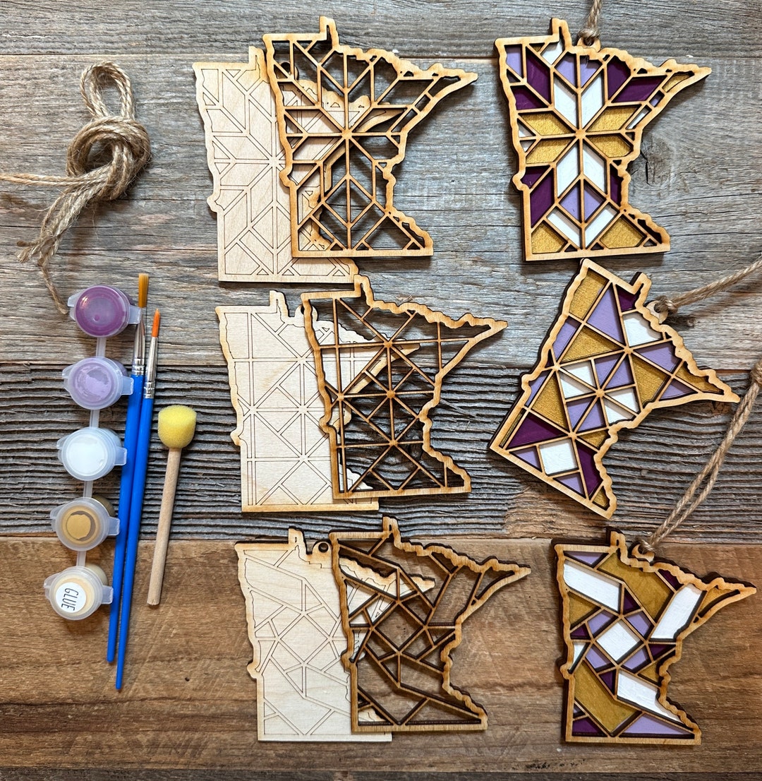 DIY Minnsota.barn Quilt Pattern Ornaments Painting Kit, DIY Minnesota ...