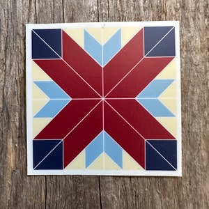 Barn Quilt Pattern Vinyl Sticker, Gift for Her Him and Quilters, Barn ...