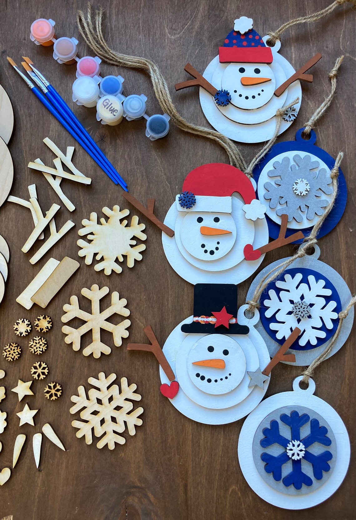 DIY Snowmen and Snowflake Ornaments Painting Kit, Kids DIY Ornament ...