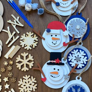 DIY Snowmen and Snowflake Ornaments Painting Kit, Kids DIY Ornament ...