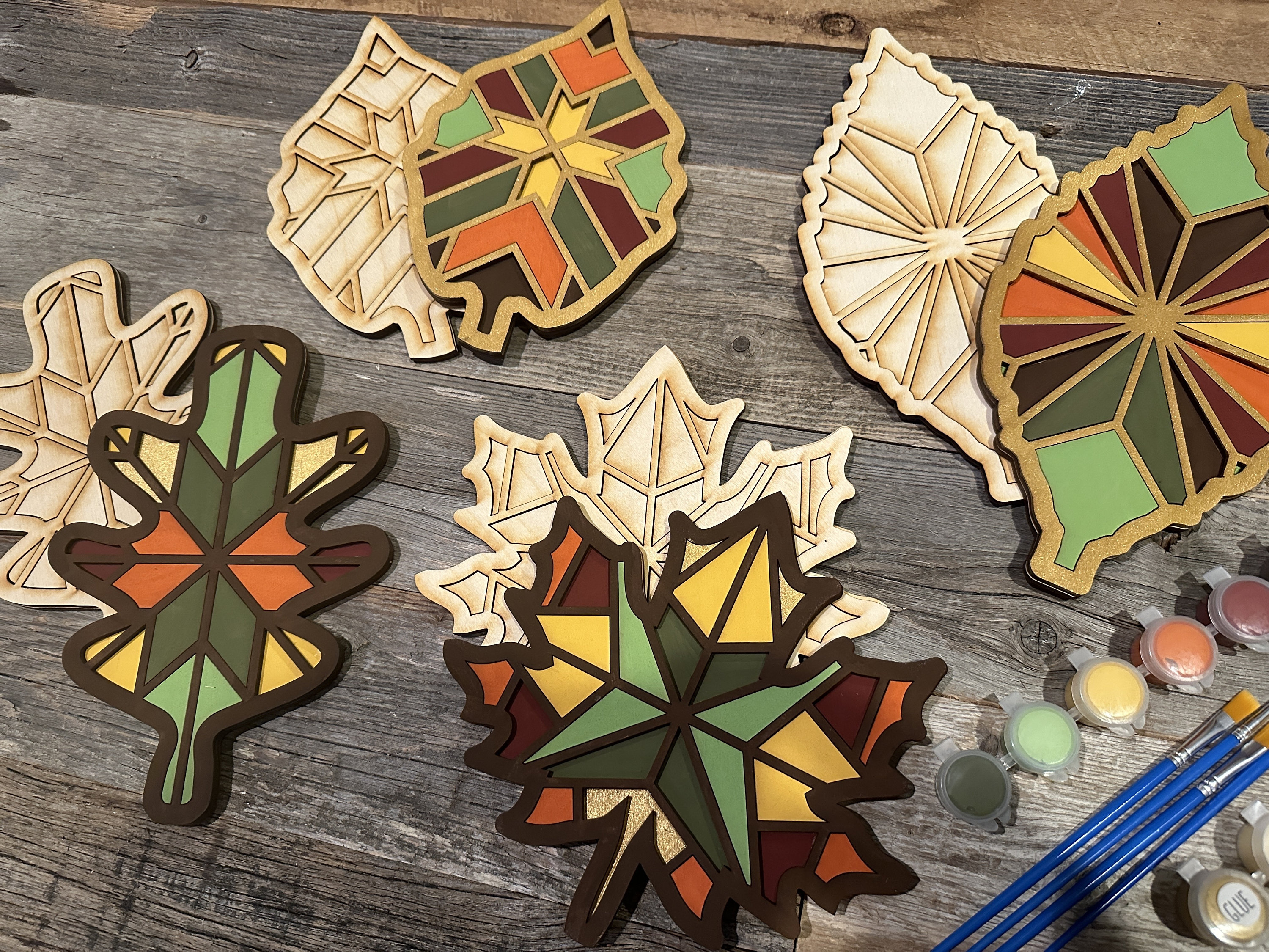 DIY Painting Mosaic Autumn Leaves Fall Craft Kit, Crafts for Kids ...