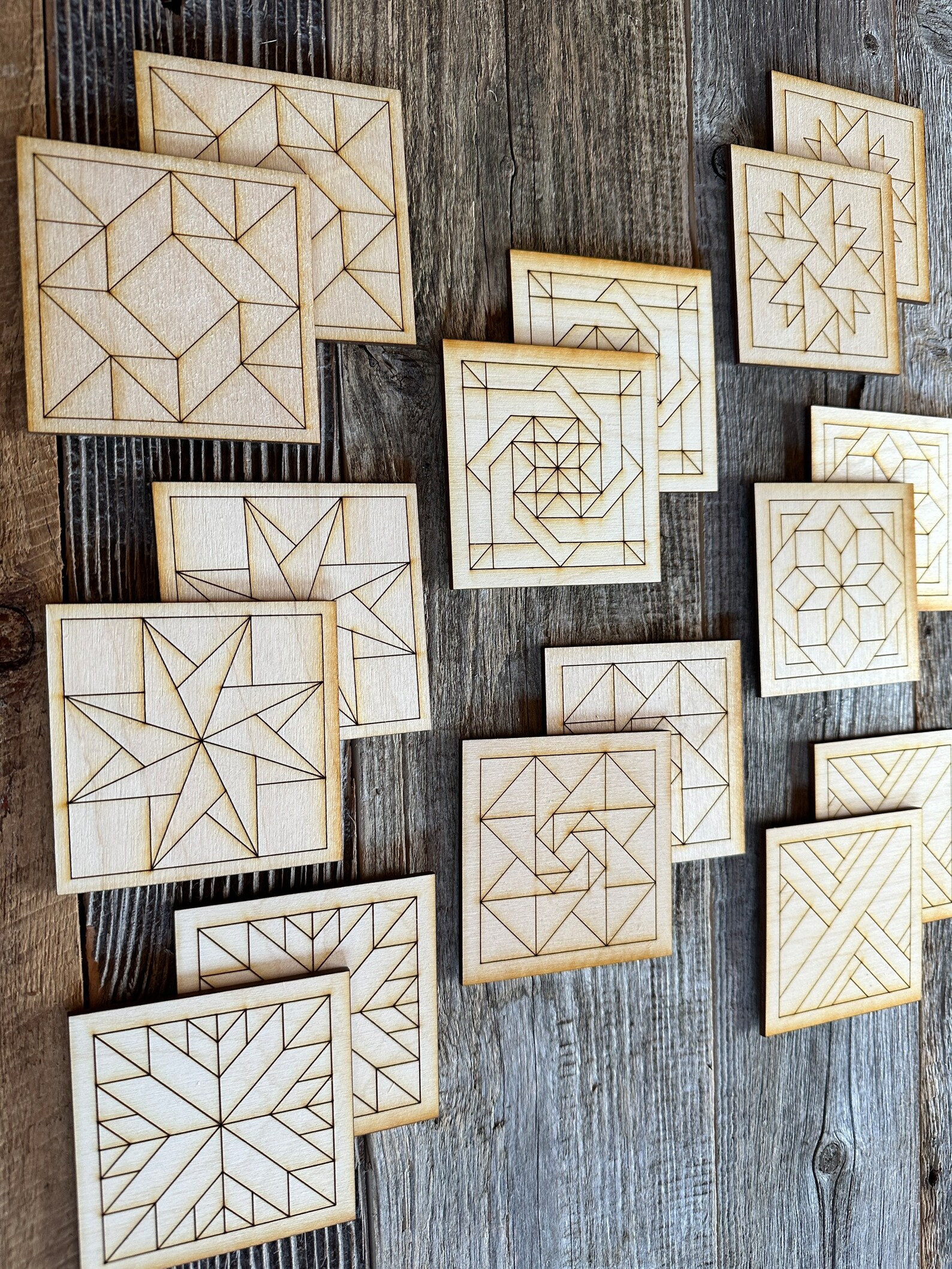 Laser Cut Barn Quilt Mosaics, Supplies for DIY Crafts, Laser Cut Shapes ...