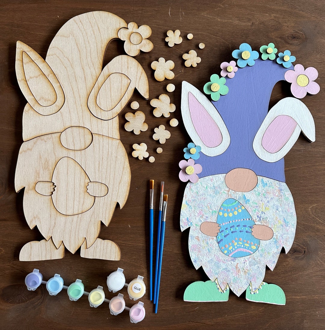 Spring Easter Bunny Gnome DIY Gift Craft Painting Kit, Easter Craft ...