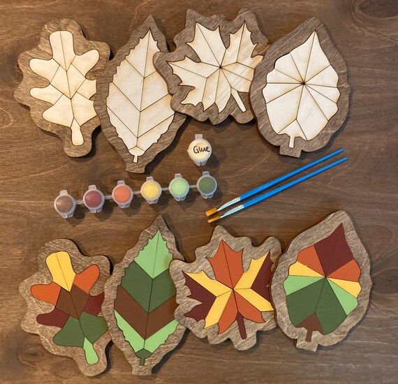DIY Painting Mosaic Autumn Leaves Fall Craft Kit Crafts for - Etsy