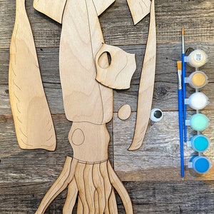 DIY Giant Squid Painting Kit, Paint at Home Kit, Paint Your Own Squid ...