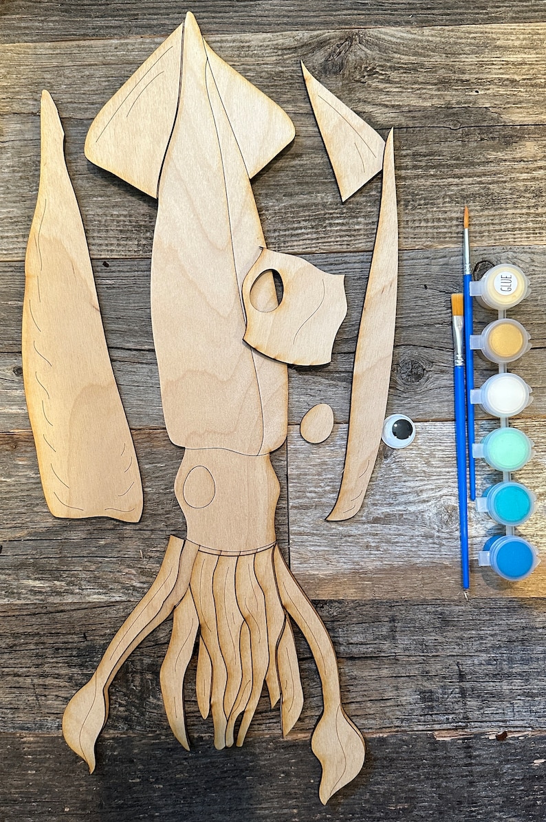 DIY Giant Squid Painting Kit, Paint at Home Kit, Paint Your Own Squid ...