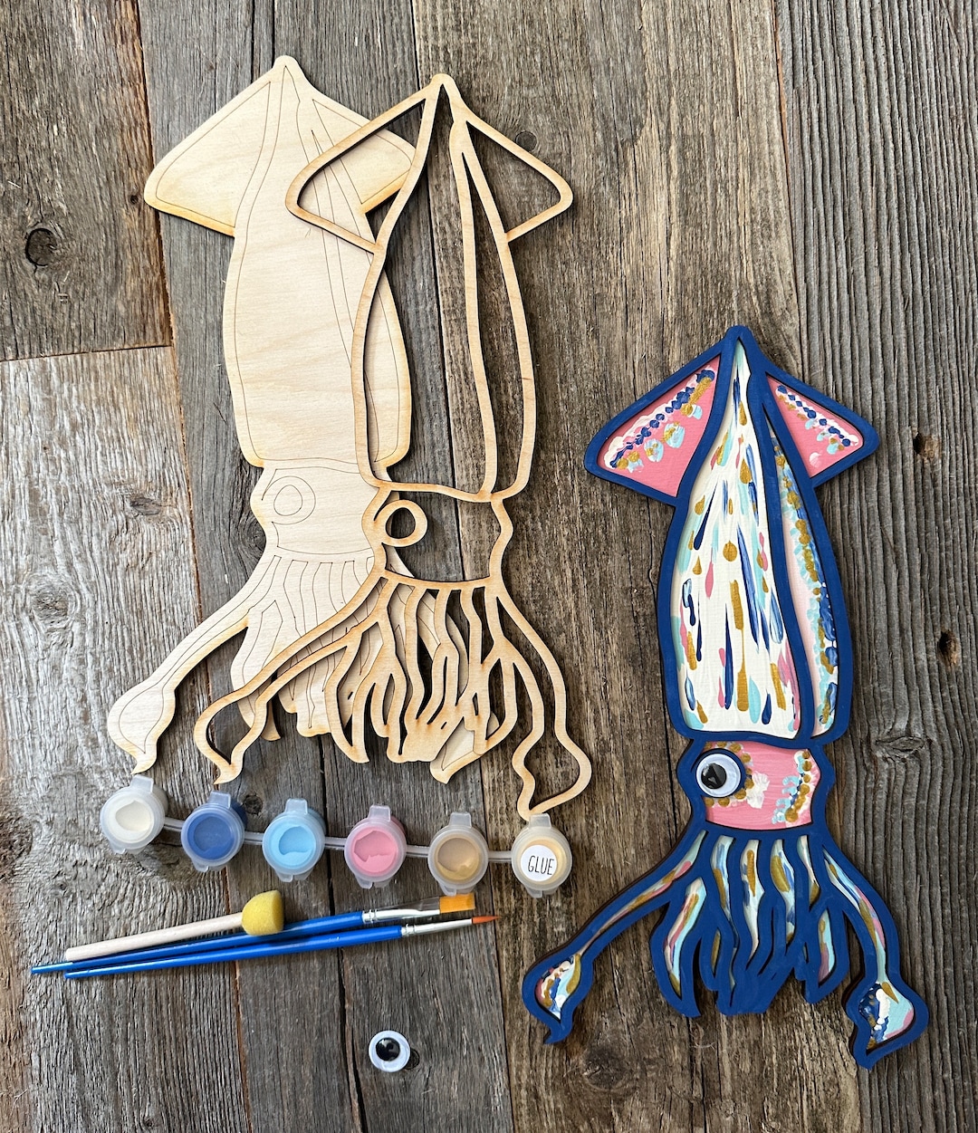 Kid's Party Favor Giant Squid Painting Kit, Small Kids Painting Kit ...