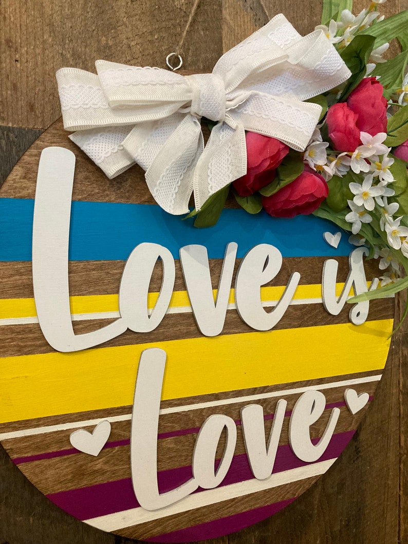 Love is Love Wooden Door Sign Front Door Sign Door Hanger | Etsy