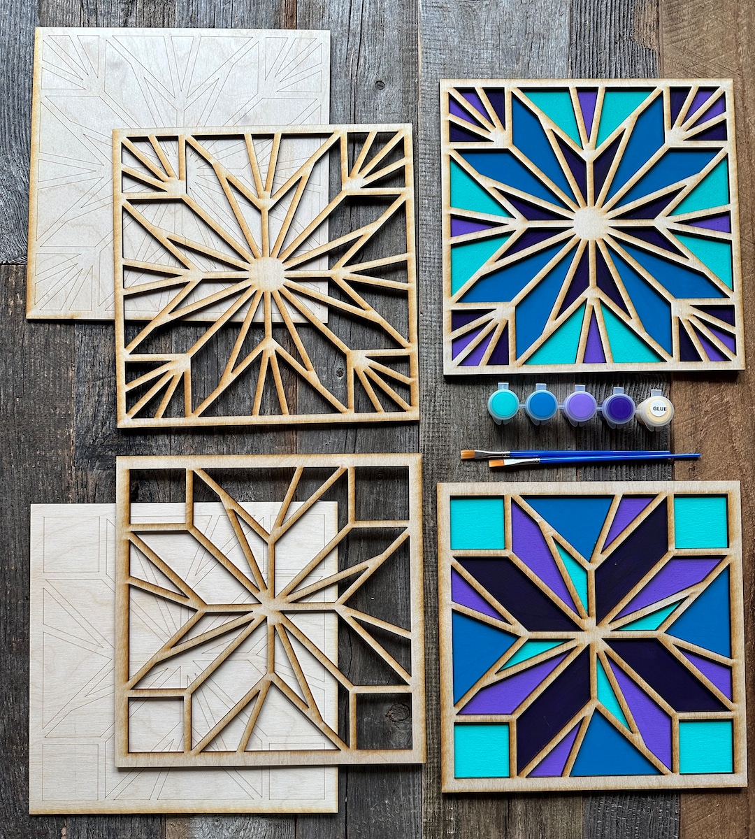 DIY Mosaic Pattern Decor Painting Kit, Easy to Paint DIY Craft Kit ...