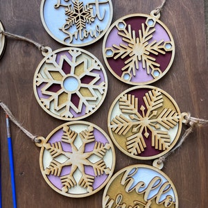 DIY Snowflake, Let It Snow Ornaments Painting Kit, DIY Craft Kit ...