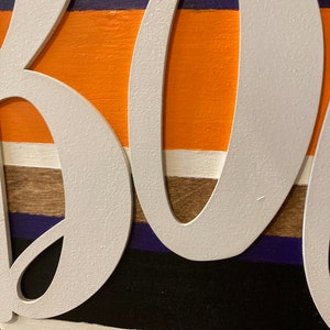 Boo Halloween Wreath Door Hanger, Halloween Wooden Door Sign, Door ...