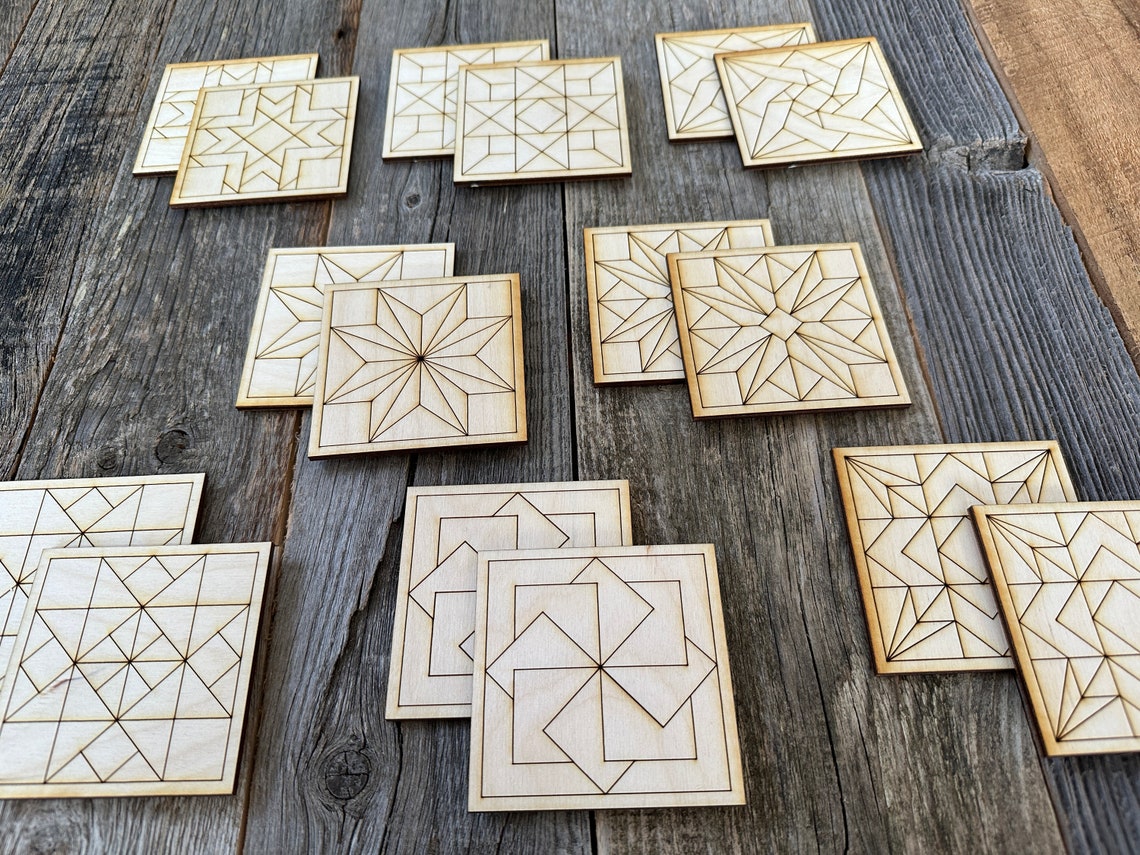Laser Cut Barn Quilt Mosaics, Supplies for DIY Crafts, Laser Cut Shapes ...