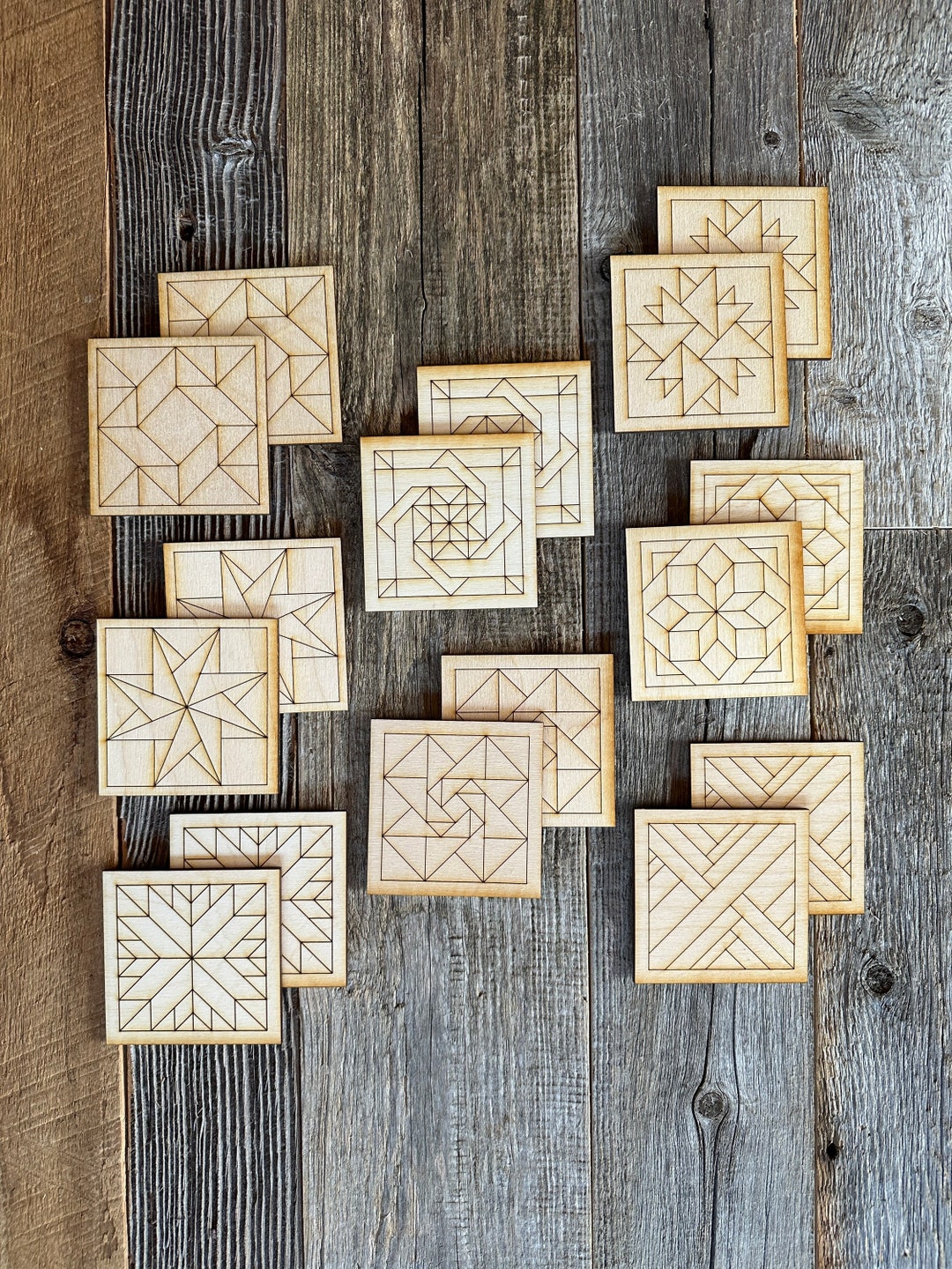 Laser Cut Barn Quilt Mosaics, Supplies for DIY Crafts, Laser Cut Shapes ...