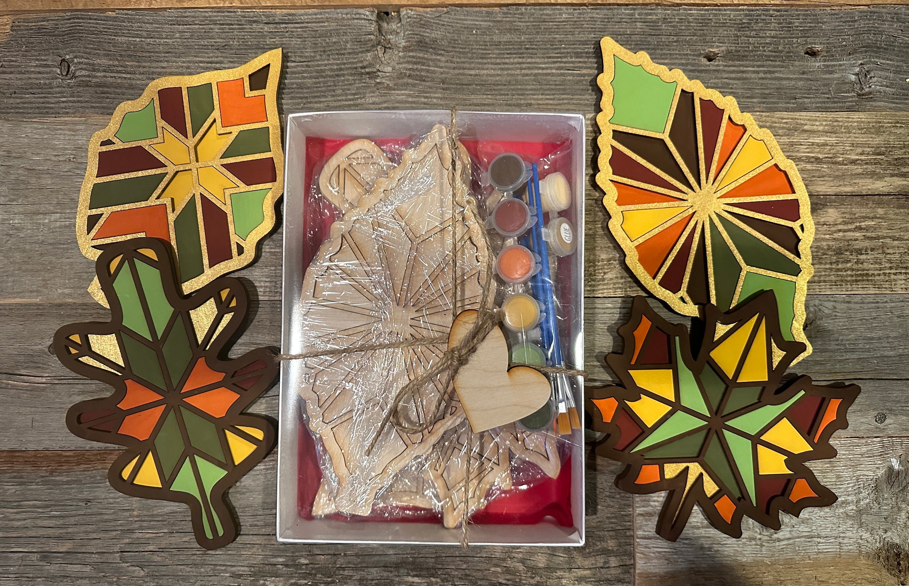 DIY Painting Mosaic Autumn Leaves Fall Craft Kit, Crafts for Kids ...