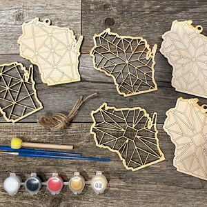 DIY Wisconsin Barn Quilt Pattern Ornaments Painting Kit, DIY Wisconsin ...