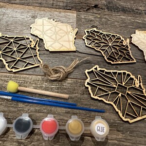 DIY Wisconsin Barn Quilt Pattern Ornaments Painting Kit, DIY Wisconsin ...